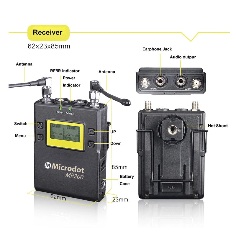 MICRODOT M200 2-Person Camera-Mount Wireless Omni Lavalier Microphone ...